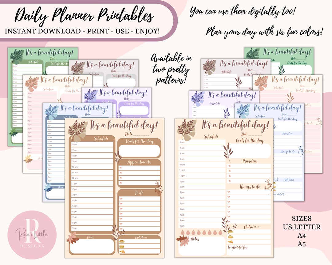 Daily Planner Printable | Fun and Colorful Daily Planner | Daily ...