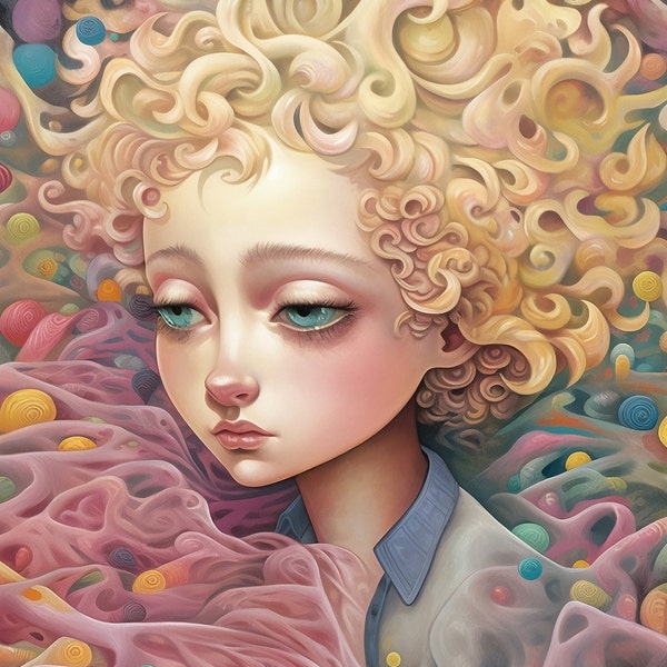 Sad Girl Print - Etsy