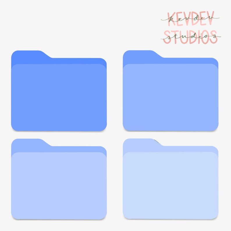 Blue Desktop Folder Icons for Mac and PC: Digital Download - Etsy