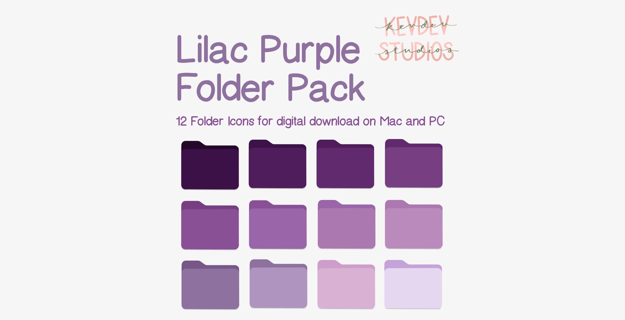 Purple Desktop Folder Icons for Mac and PC: Digital Download - Etsy