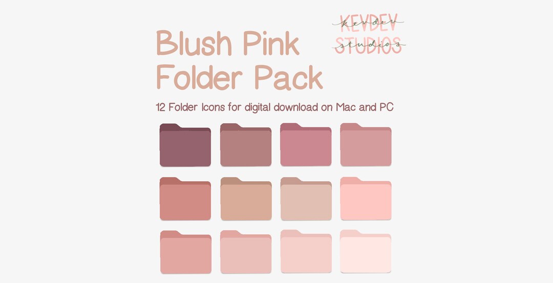 Pink Desktop Folder Icons for Mac and PC: Digital Download - Etsy