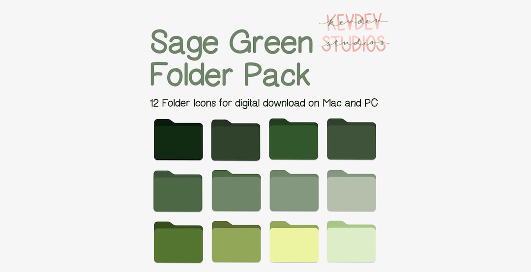 Green Desktop Folder Icons for Mac and PC: Digital Download - Etsy Canada