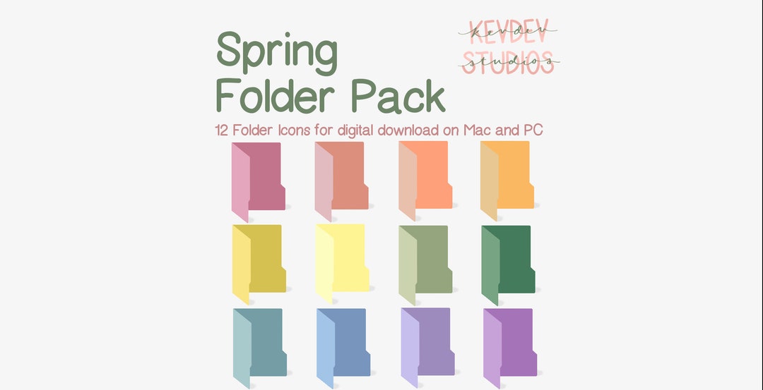 Spring Desktop Folder Icons for Mac and PC: Digital Download - Etsy