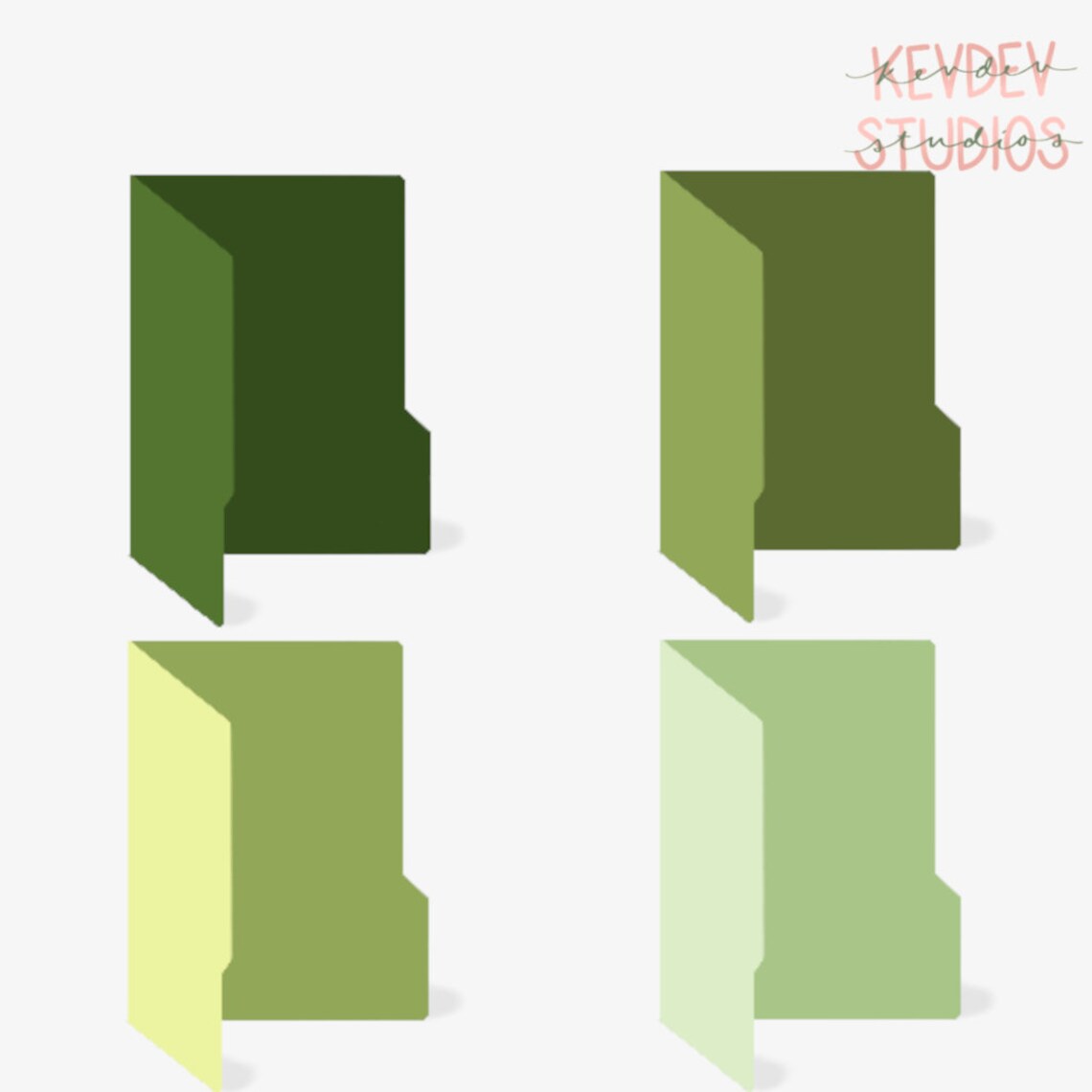 Green Desktop Folder Icons for Mac and PC: Digital Download - Etsy