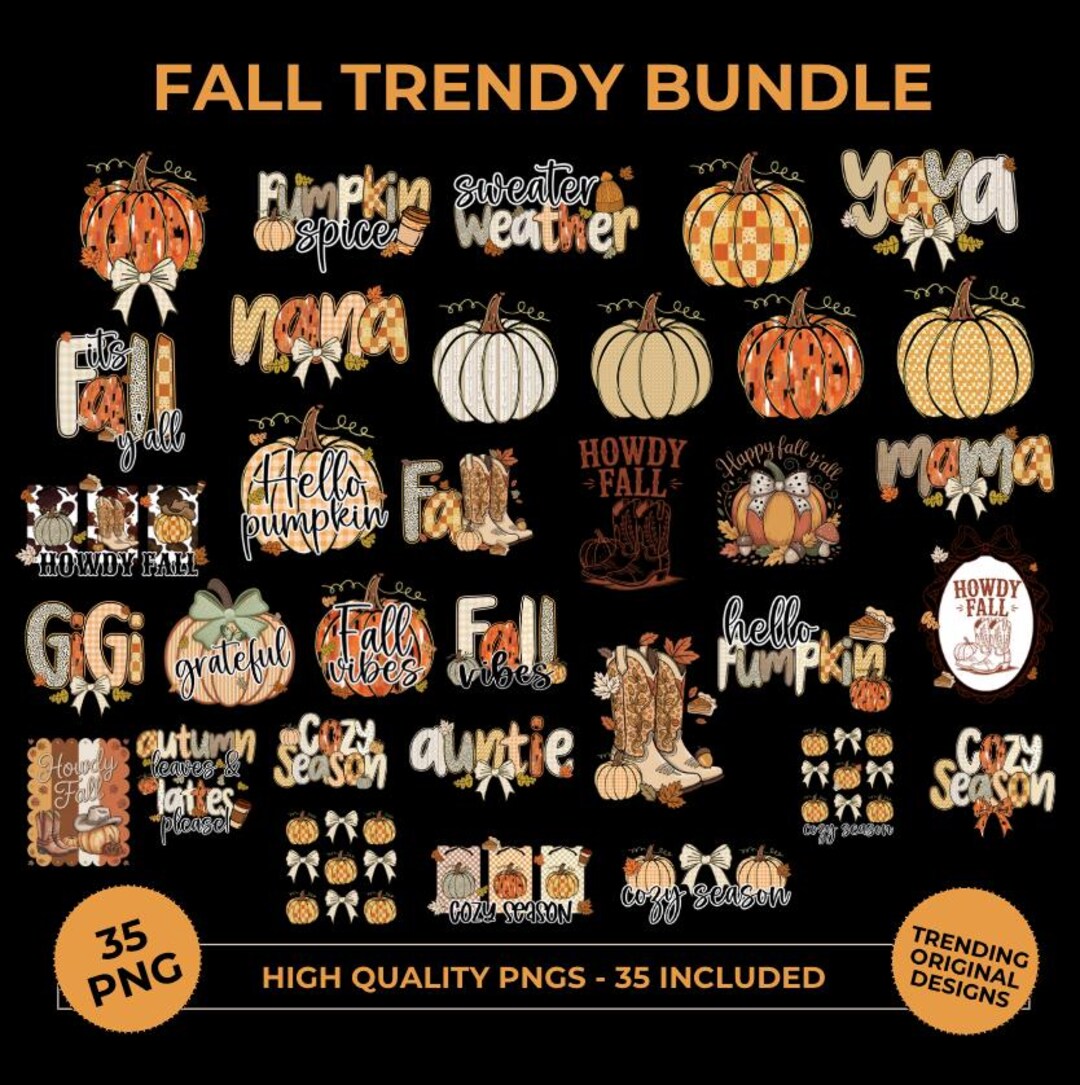 35 Fall Bundle Png, Fall Bundle Png, Autumn Bundle Png, Thanksgiving ...
