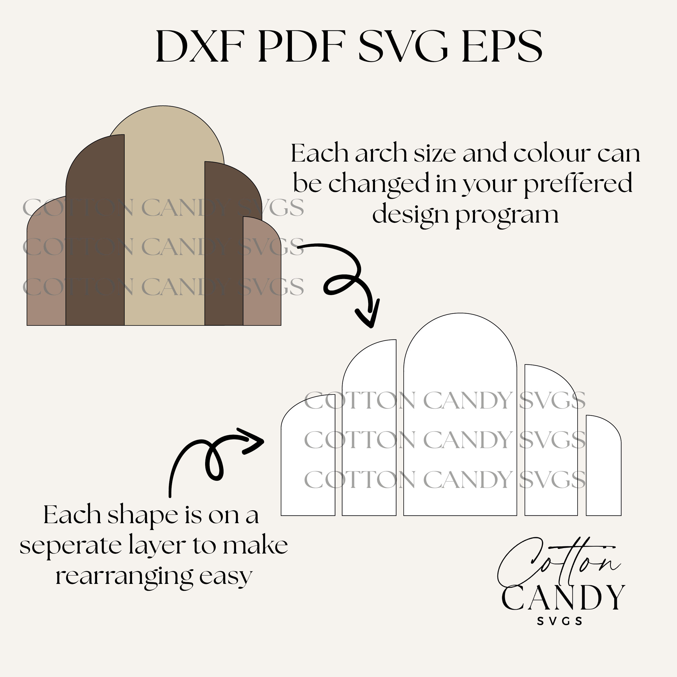 Arch Template Bundle SVG Boho Wedding Chiara Arch Sign - Half Arch ...