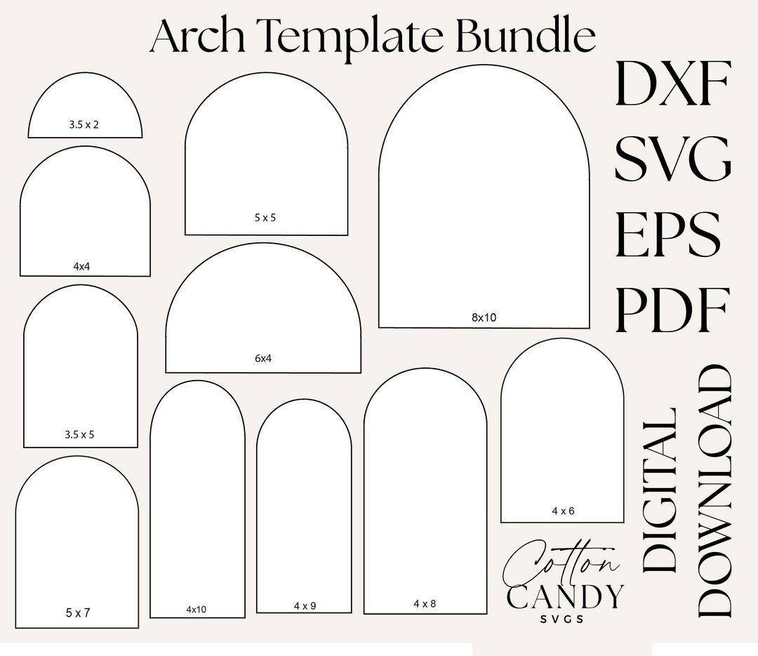 Arch Template Bundle SVG Boho Wedding Chiara Arch Sign - Half Arch ...