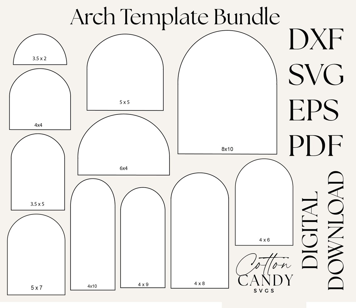 Arch Template Bundle SVG Boho Wedding Chiara Arch Sign Half - Etsy