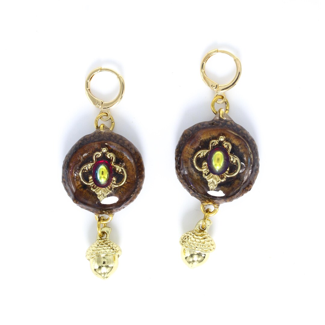 Royal Acorn Top Earrings Stainless Steel Handmade Unique 1 of 1 ...