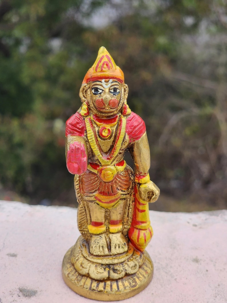 4inch/10cm Hanuman Ji in Standing Blessing Position, Small Hanuman ...