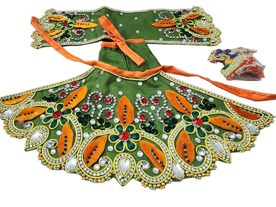 Radha Rani Dress for 9inch/23cm Deities, 5inch/13cm Dhoti Size With ...