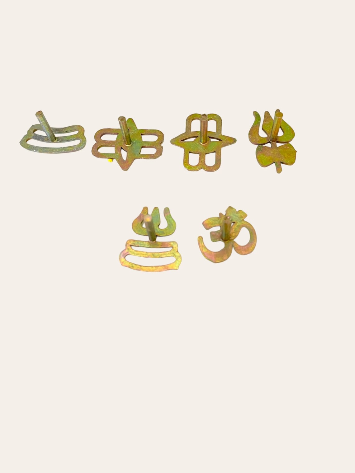 13 Sacred Symbols, Metal Tilak Stamp Pack for Forehead, Tika Stamp ...