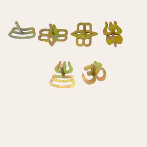 13 Sacred Symbols, Metal Tilak Stamp Pack for Forehead, Tika Stamp ...
