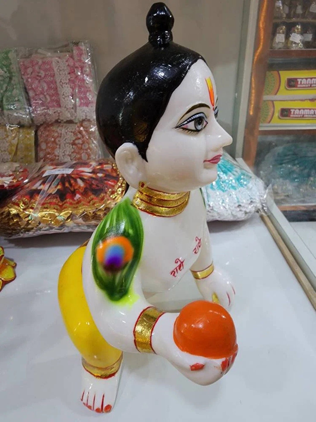 12in/30cm Fiber Bal Laddu Gopal for Home and Temple Alter, Baby Little ...