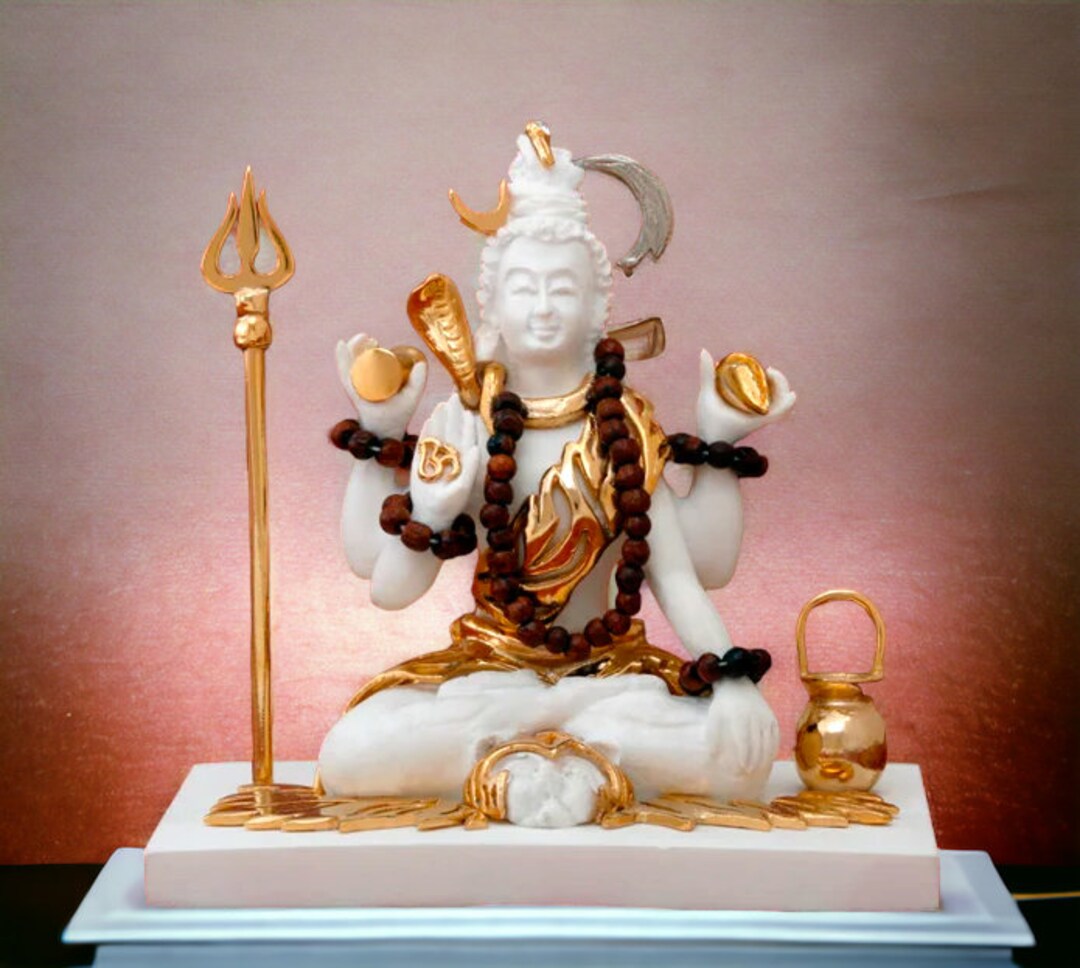 7.75inch/19cm divine Lord Shiva Idol, Resin and Marble Dust Sculpture ...