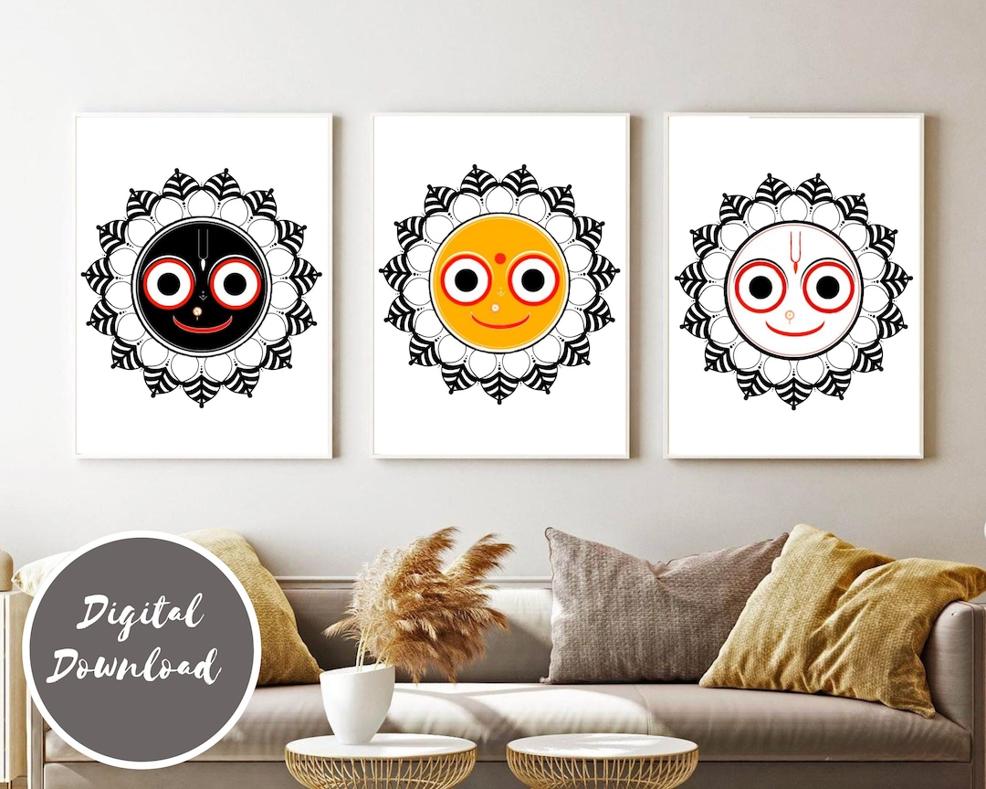 Printable Jagannath Subhadra and Balaram With White Background - Etsy