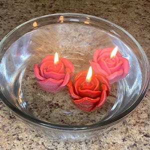 Rose Floating Candles - Soy Wax Rose Candle - Floating Candles ...
