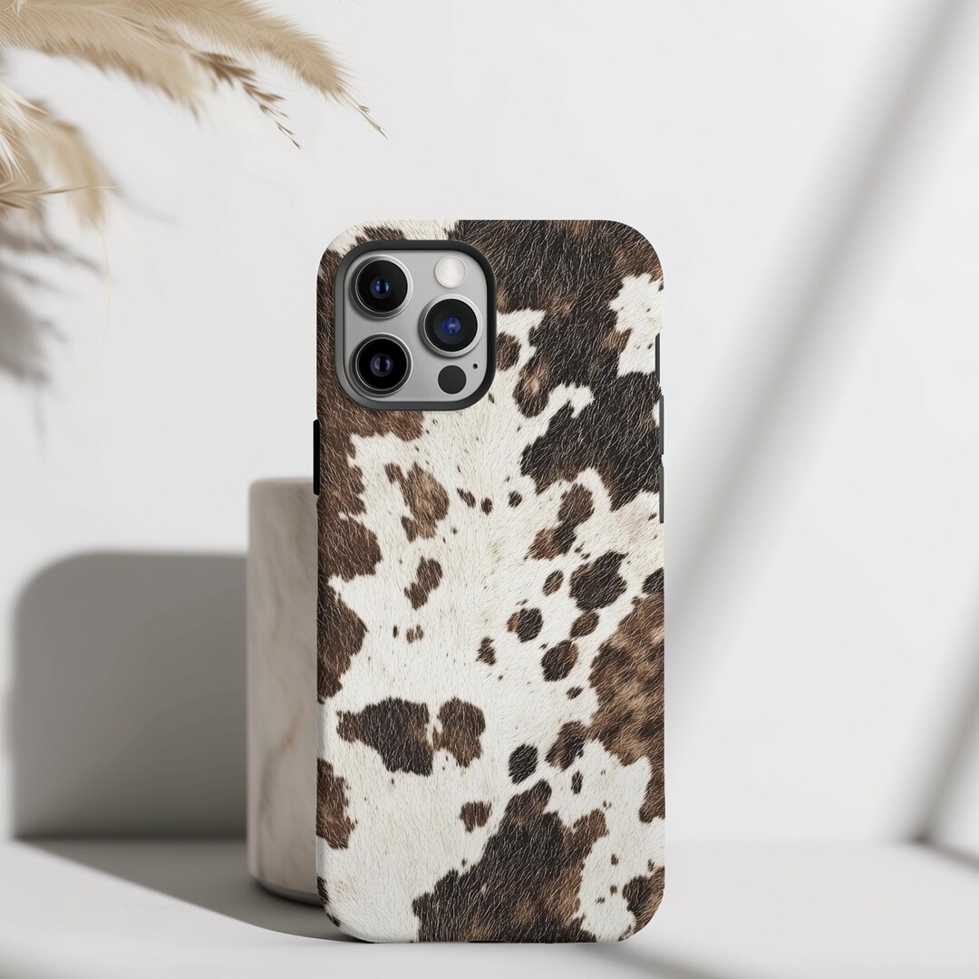 Cowhide Phone Case for iPhone 16 15 14 13 12 Pro Max Plus Mini iPhone ...
