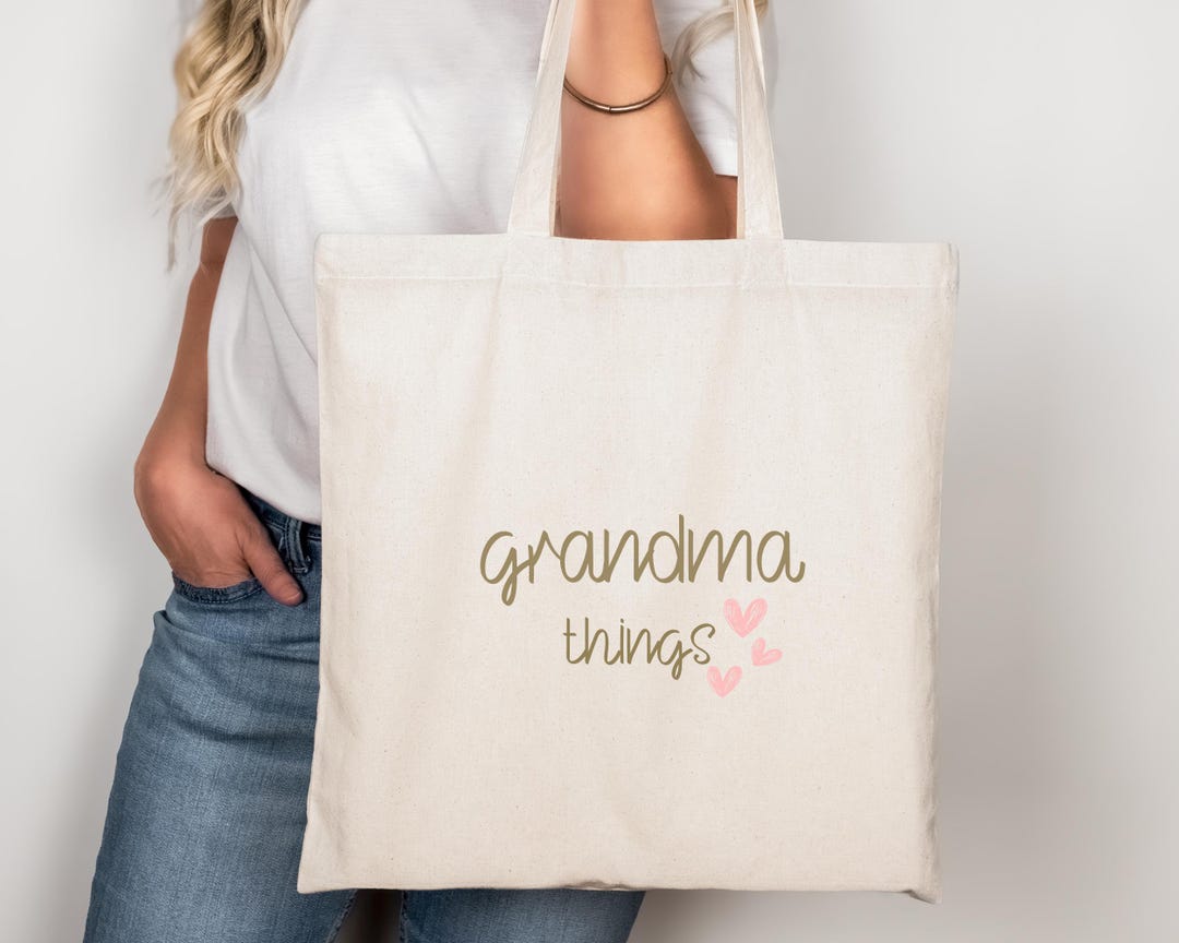 Grandma Things Tote Bag, Gift for Grandma From Grandkids, New Grandma ...