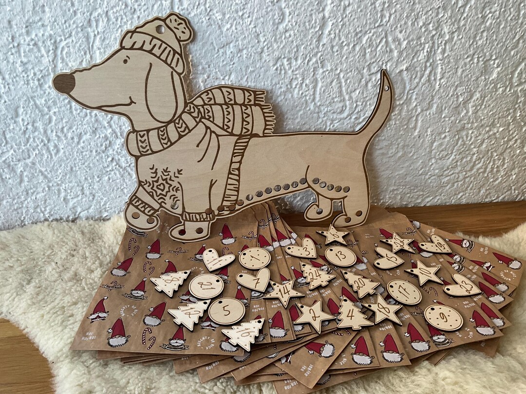 Personalized Advent Calendar for Dachshund Friends Wooden Advent ...