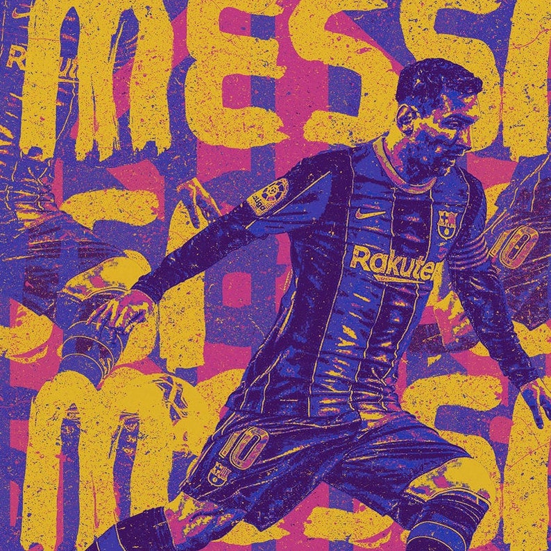 Lionel Messi Art Print Barcelona Football Print Football - Etsy