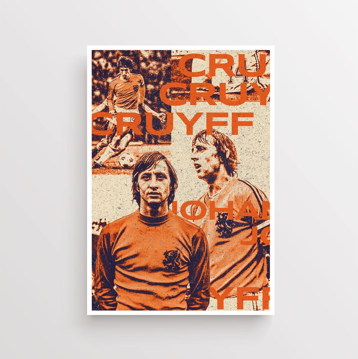 Johan Cruyff Art Print Netherland Football Print Football Poster Soccer ...