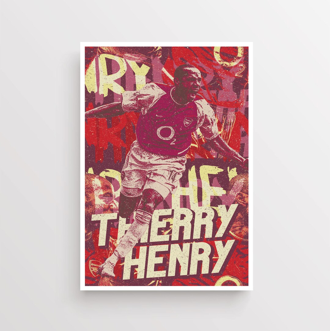 Thierry Henry Art Print FC Arsenal Football Print Football Poster ...