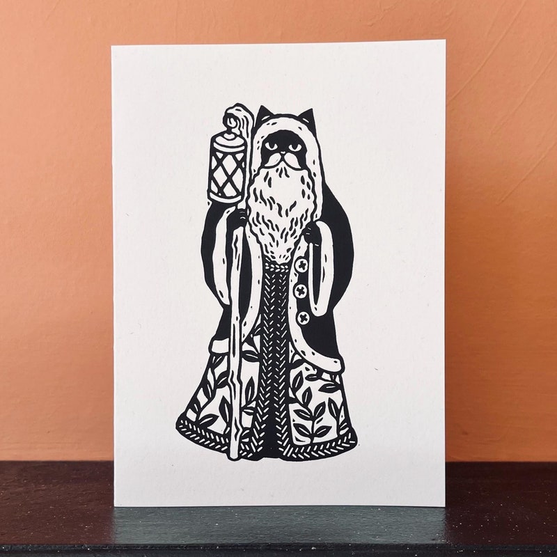 Linocut Christmas - Etsy