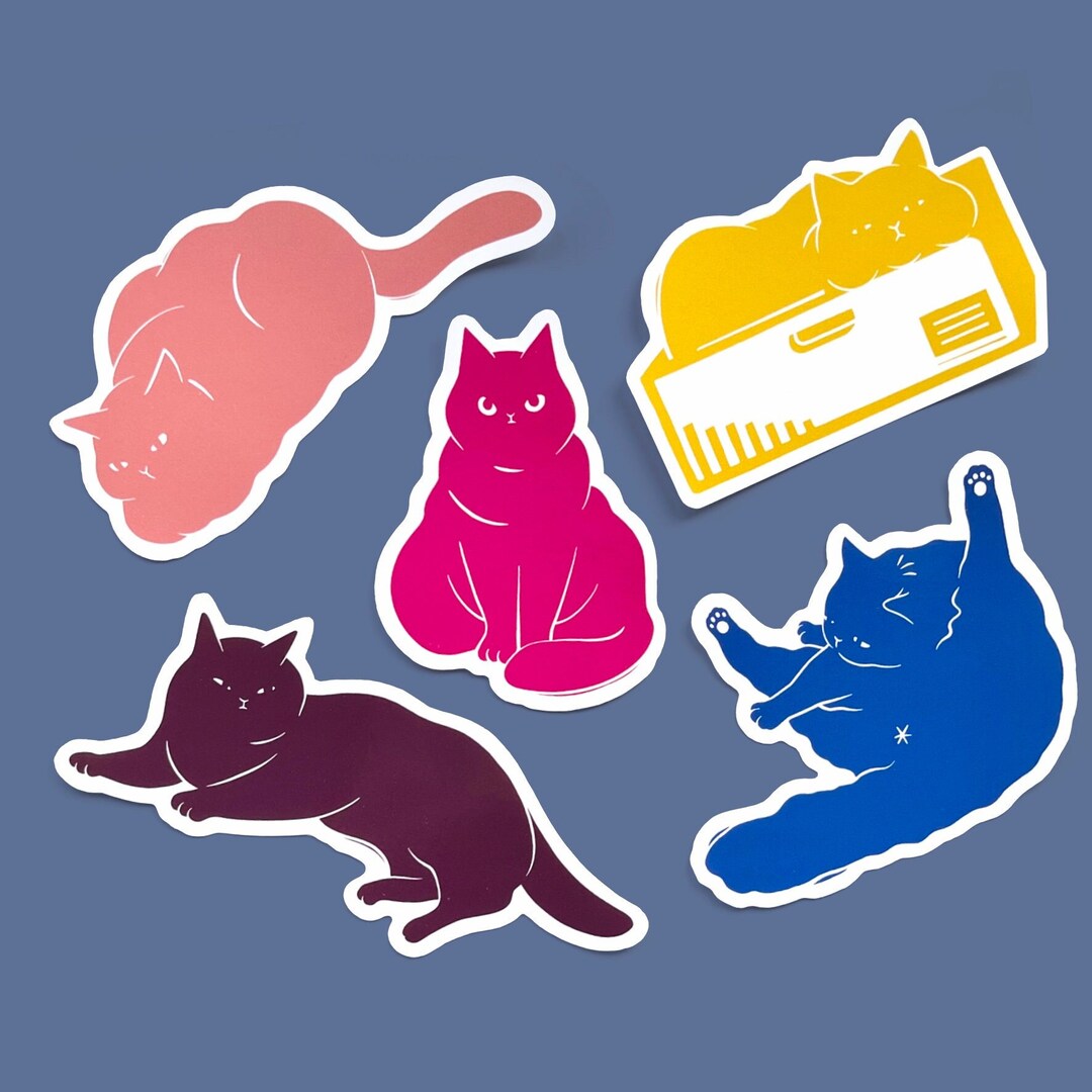 Shapes of Cats Vinyl Stickers/sticker Set - Etsy