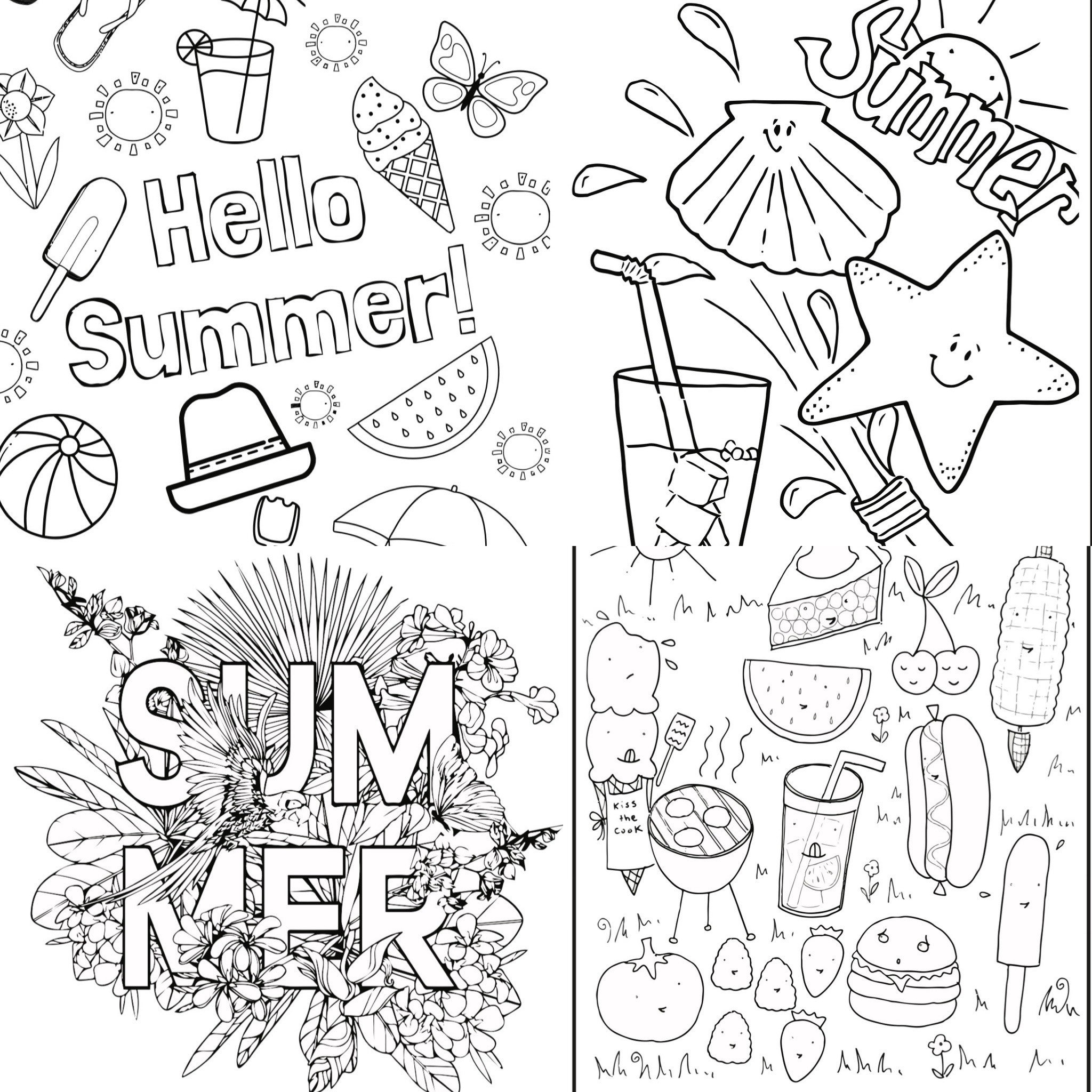 Seasons Summer Printable Coloring Pages-instant Download - Etsy Canada