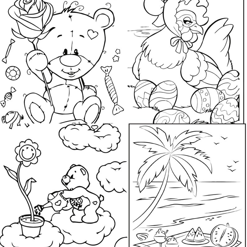 Seasons Summer Printable Coloring Pages-instant Download - Etsy