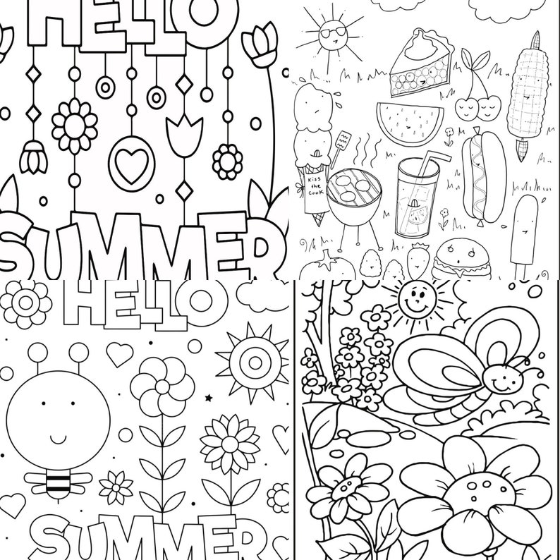 Seasons Summer Printable Coloring Pages-instant Download - Etsy Canada