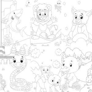 Baby Animals Printable Coloring Pages- - Etsy