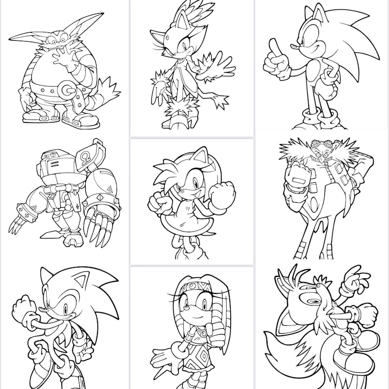 Sonic Coloring Pages for Children and Adults-anime Art-digital Download ...
