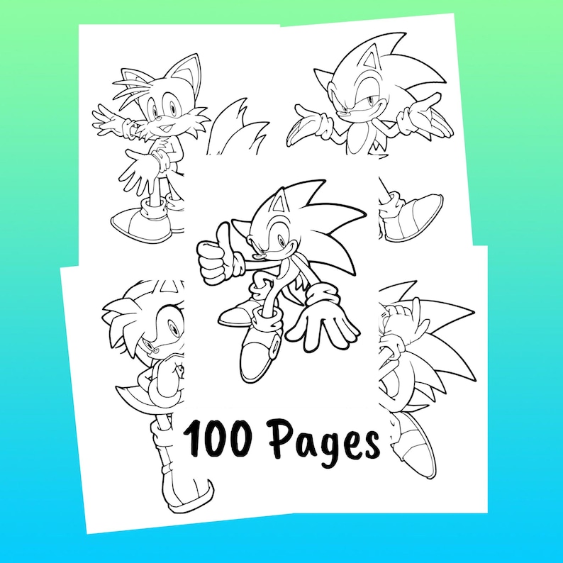 Sonic Coloring Pages for Children and Adults-anime Art-digital Download ...