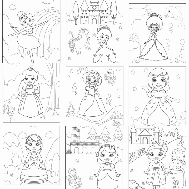 Printable Princess Coloring Pages Cute Girl Coloring Sheets Princess ...
