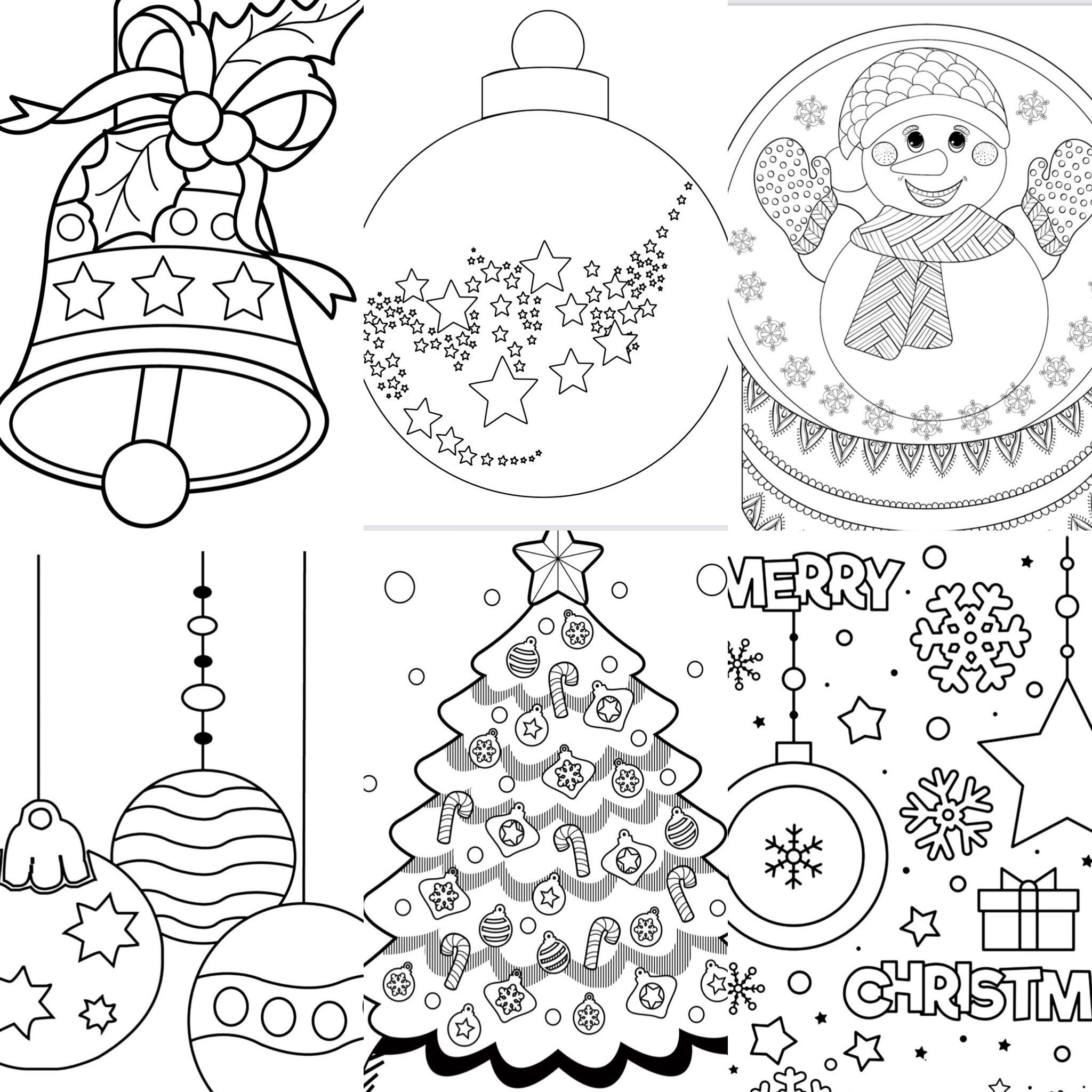 Christmas Printable Coloring Pages for Kids-holiday Activity Coloring ...