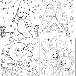 Seasons Summer Printable Coloring Pages-instant Download- - Etsy