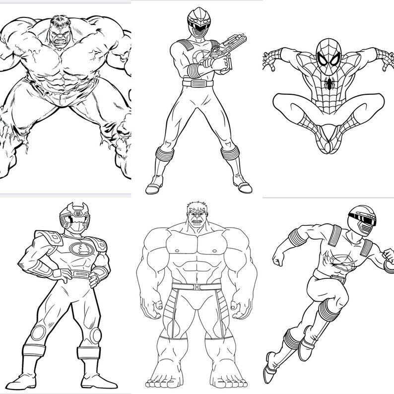 Superhero 45 Printable Coloring Pages-instant Download-fun Activity for ...