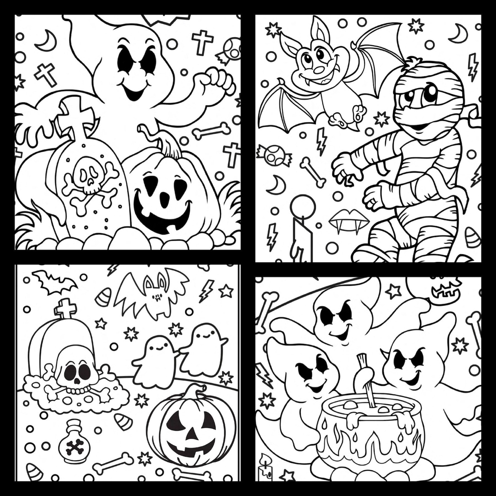 Halloween 50 Printable Coloring Pages-instant Download-holiday Coloring ...