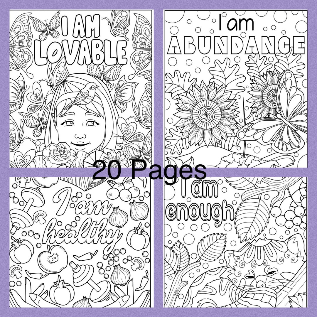 I AM Printable Coloring Pages-instant Download-positive Affirmation ...