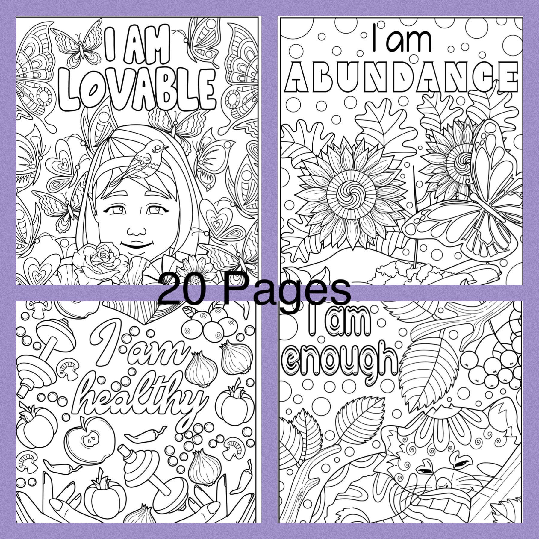 I AM Printable Coloring Pages-instant Download-positive Affirmation ...