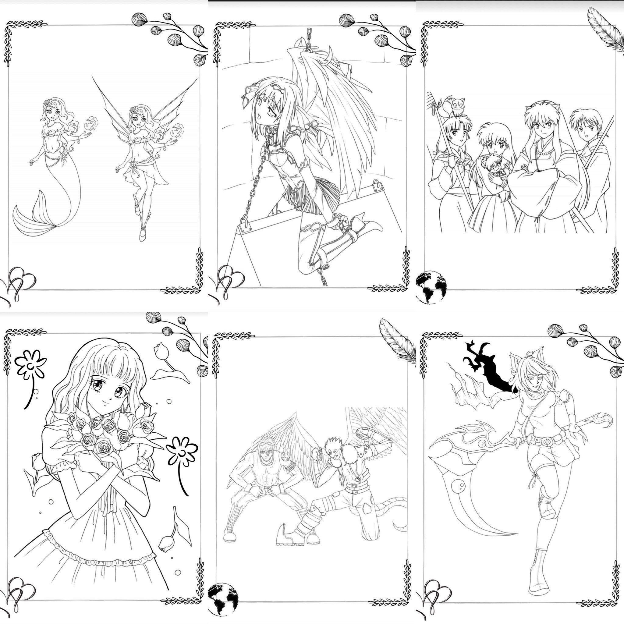Anime 50 Printable Coloring Pages-anime Art-teen-adult - Etsy