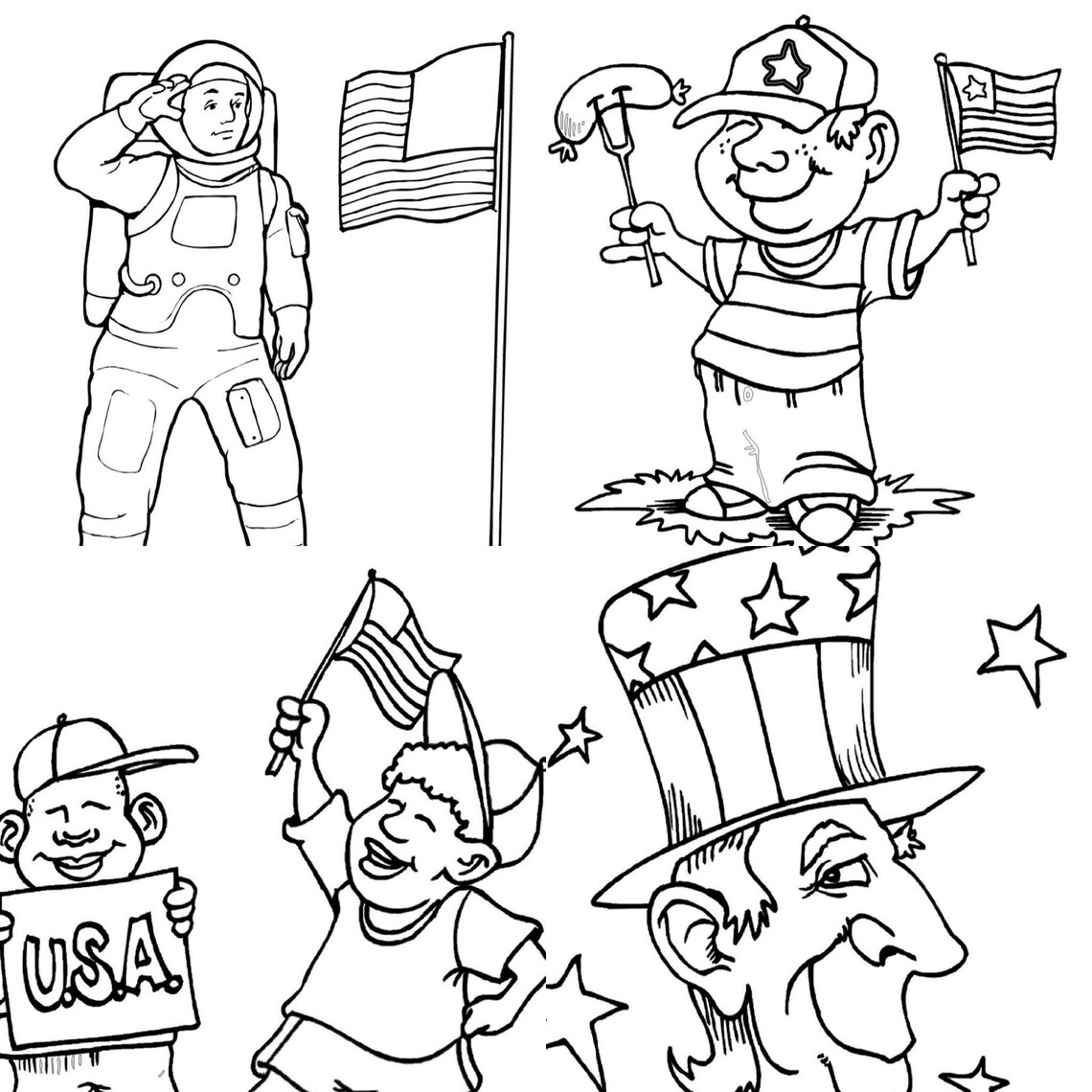 43 Patriotic Printable Coloring Pages - Etsy