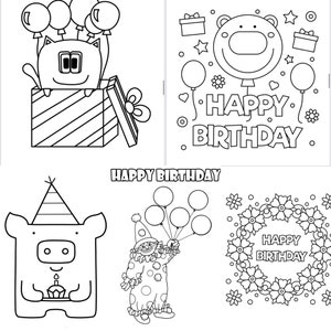 Happy Birthday 40 Printable Coloring Pages-fun Activity for Kids ...
