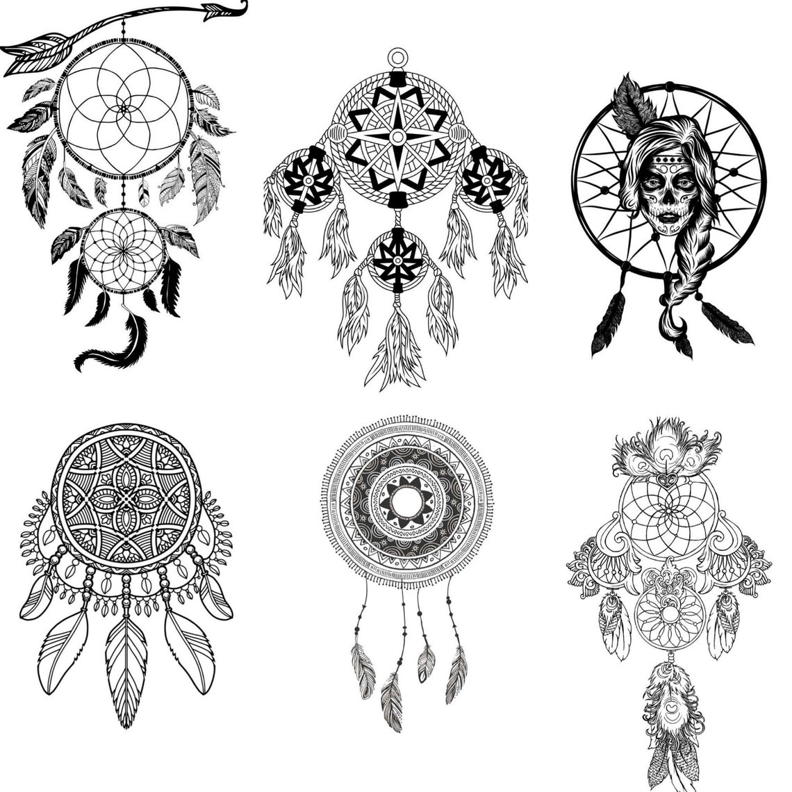Dream Catcher Printable Coloring Pages-instant Download-adult and Teen ...