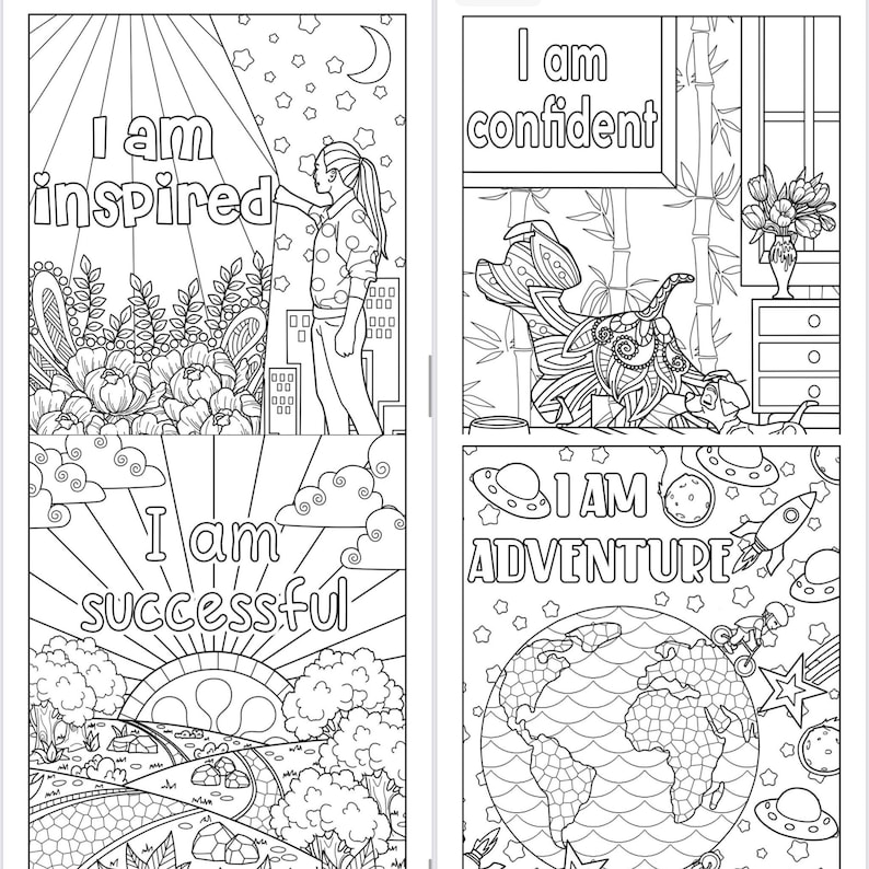 I AM Printable Coloring Pages-instant Download-positive Affirmation ...