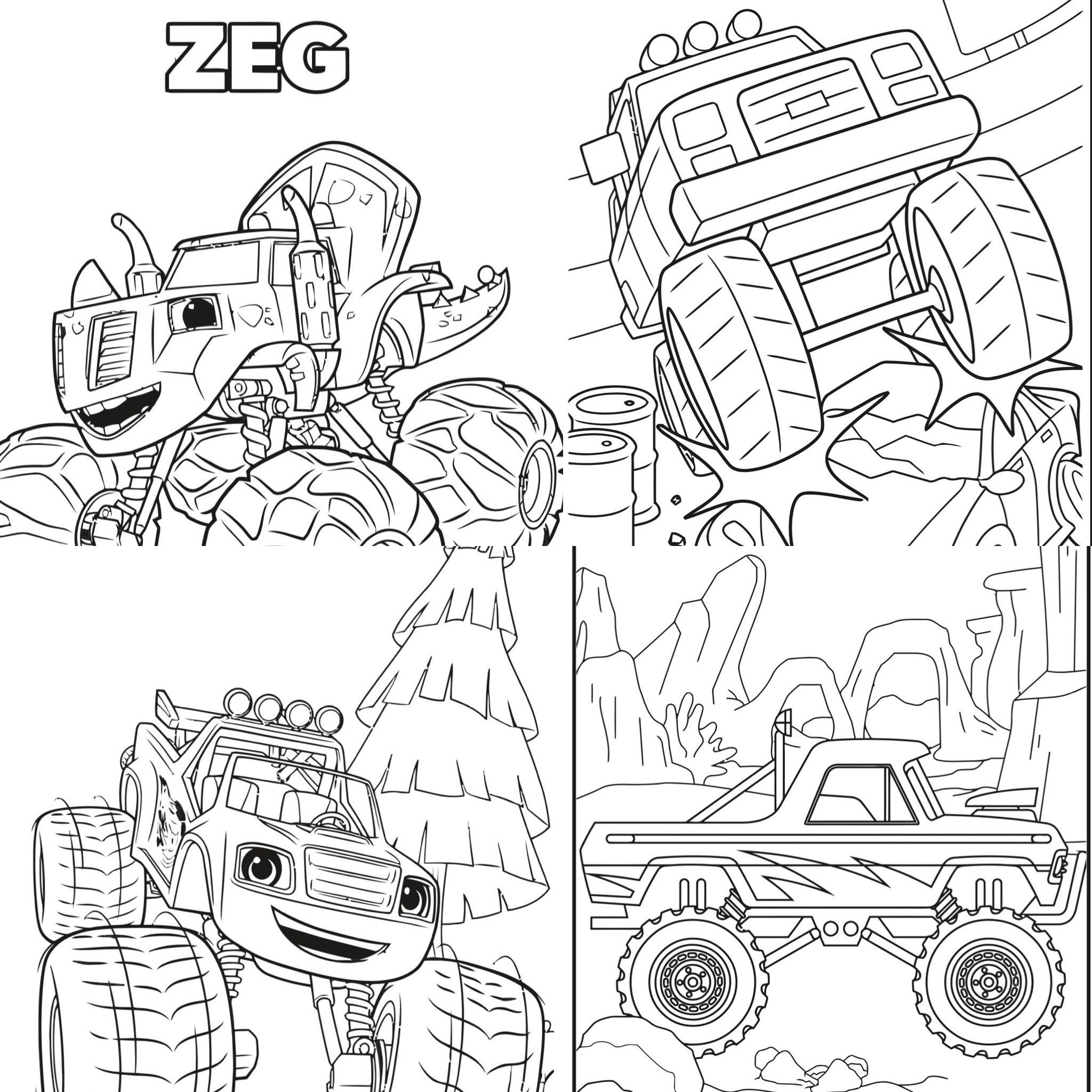 Monster Truck 20 Printable Coloring Pages-instant Download- - Etsy