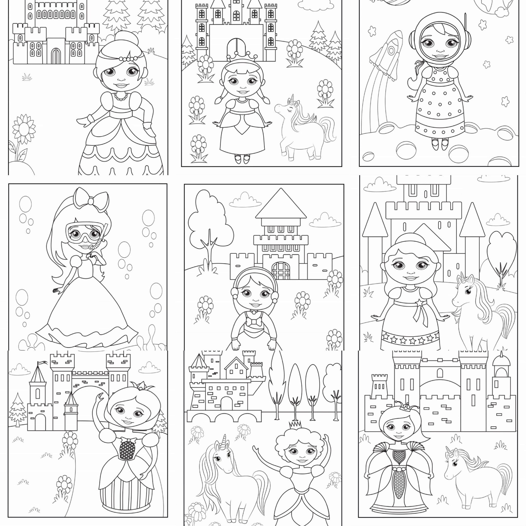 Printable Princess Coloring Pages Cute Girl Coloring Sheets Princess ...