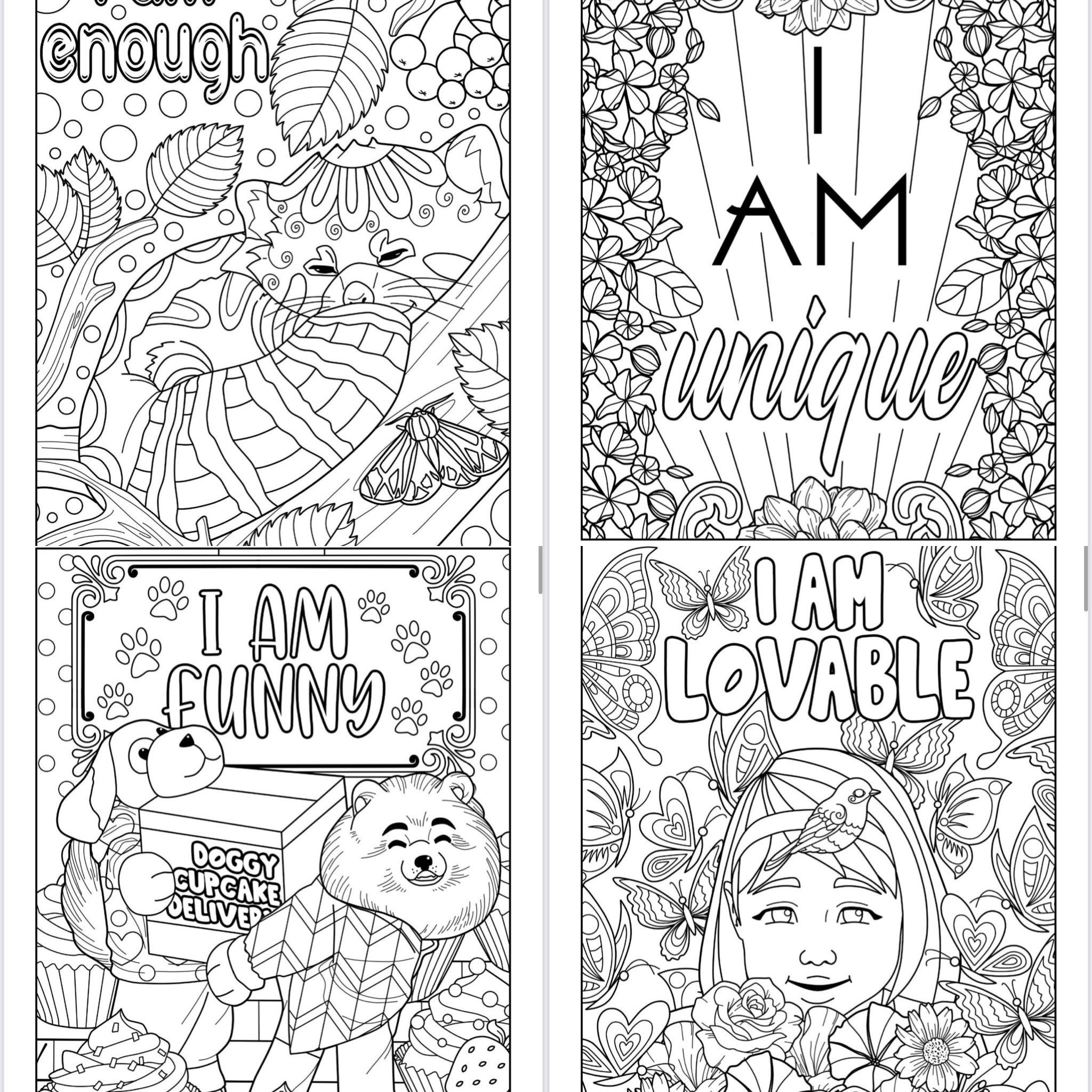 I AM Printable Coloring Pages-instant Download-positive Affirmation ...